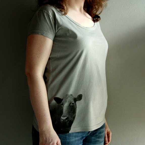 Fru Ku, økologisk t-skjorte, XL - Epla