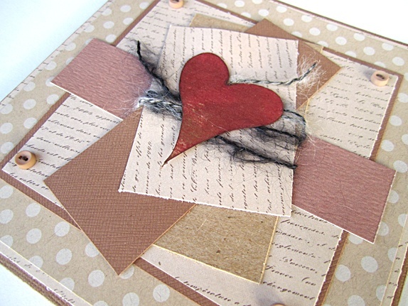 Kort - brun med prikker og hjerte - Epla