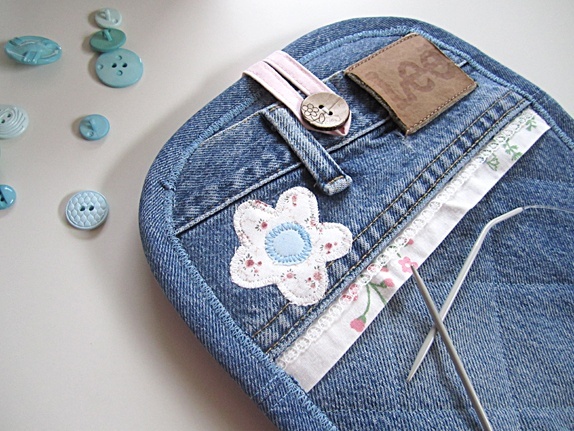 Rundpinnemappe - Jeans med blonde - Epla