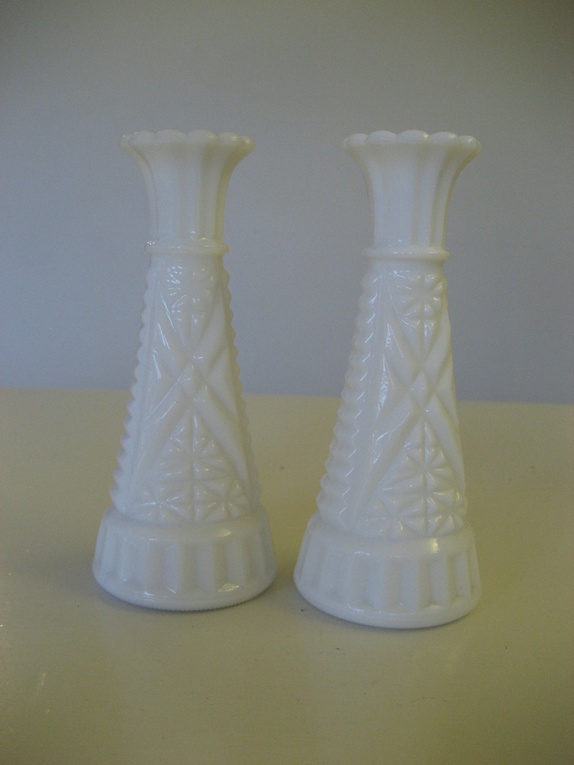 Vintage opalin lysestake/vase *SALG! - Epla