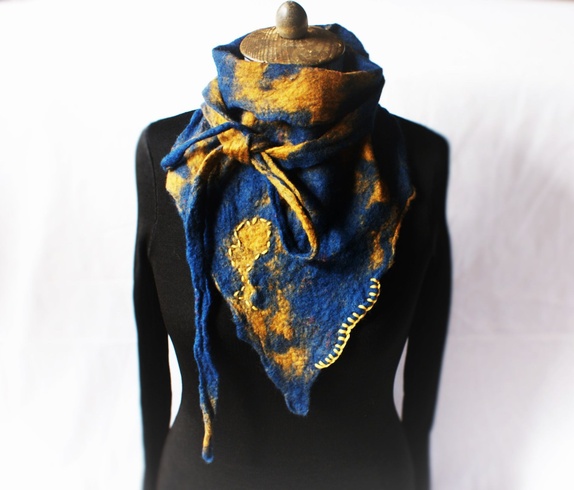 Ull Skjerf Trekanskjerf Hals Skjerf Boho Julemarked - Epla