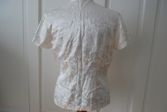 Kinainspirert vintage bluse med korte ermer, str 40 - Epla