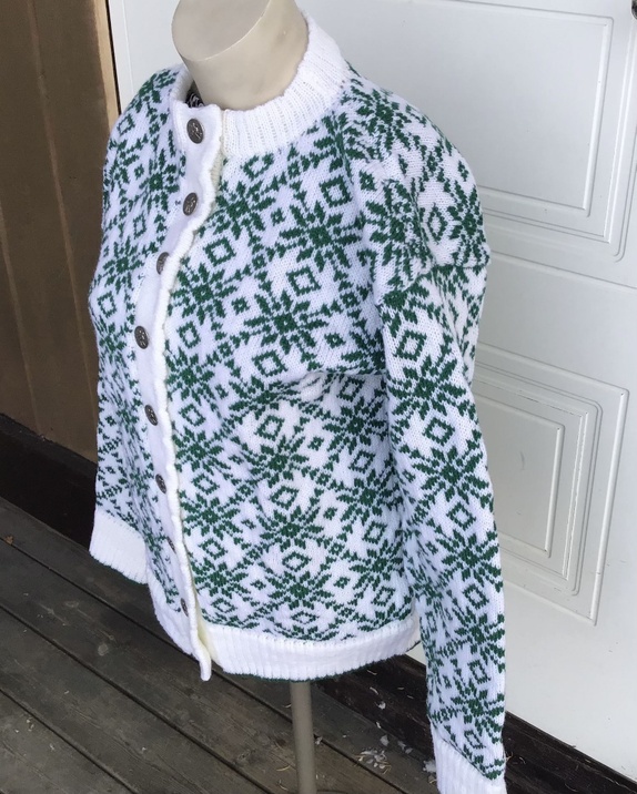 Ulljakke i norsk ullgarn Str M - Epla