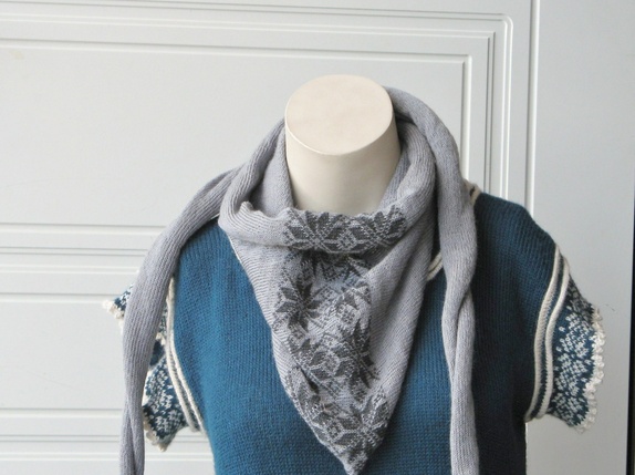 Skjerf strikka i tynt kamgarn ! - Epla