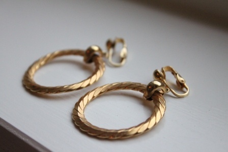 Gullringer - Vintage ørepynt med klips - Epla