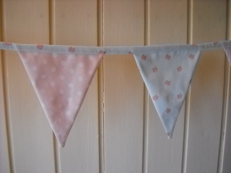 Vimpel i rosa, hvitt og blått - Epla