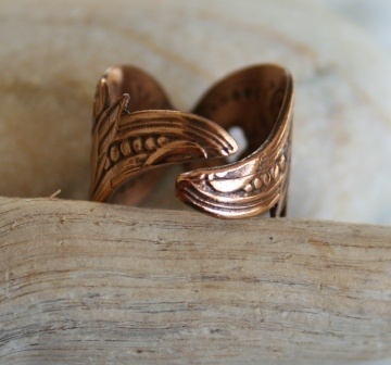 Ring i bronse. Vikingmotiv. Vintage - Epla