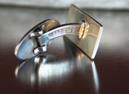 Mansjettknapper i sterling sølv og emalje. Einar Modahl. Vintage - Epla