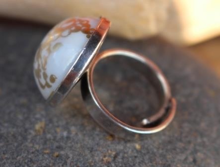 Anne-Marie Ødegård, Porsgrunds porselensfabrikk. Ring i sølv og porselen. Vintage - Epla