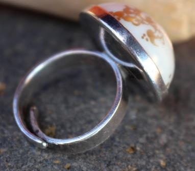 Anne-Marie Ødegård, Porsgrunds porselensfabrikk. Ring i sølv og porselen. Vintage - Epla