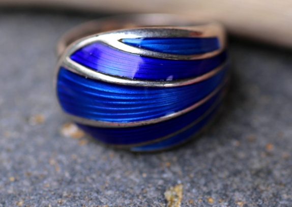 David-Andersen. Ring i sterling sølv og emalje. Vintage - Epla