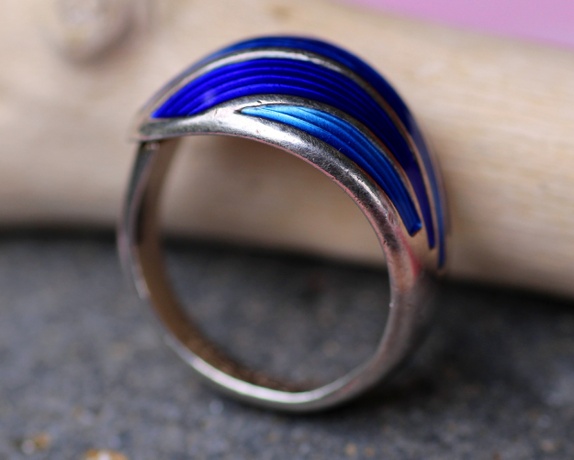 David-Andersen. Ring i sterling sølv og emalje. Vintage - Epla