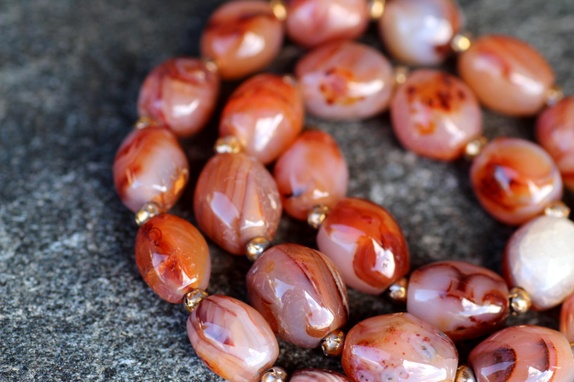 Halskjede med agat. Vintage - Epla