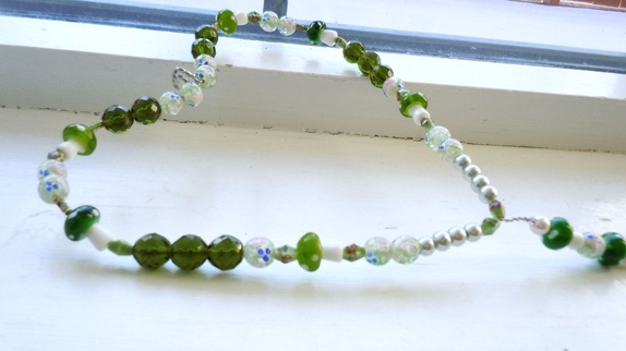 Hjerte med sopp, glass perler mm. - Epla