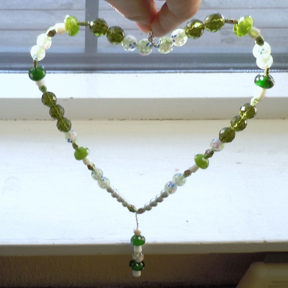 Hjerte med sopp, glass perler mm. - Epla