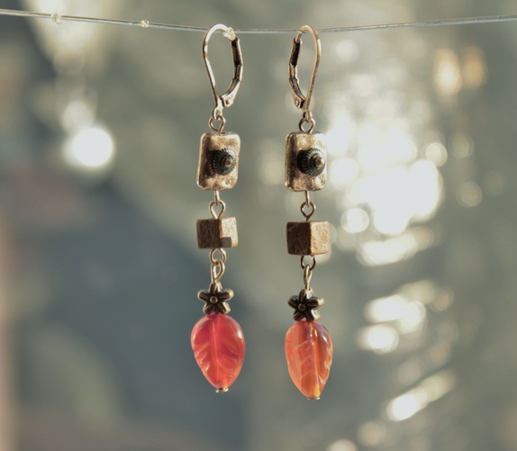 Agate løv ørepynt - Epla