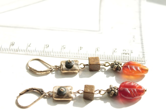 Agate løv ørepynt - Epla