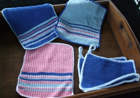 Kjøkkensett 1: Grytelapper og 3 kluter - Epla