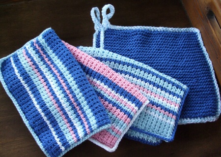 Kjøkkensett 1: Grytelapper og 3 kluter - Epla