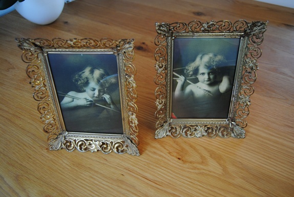 2 stk 1930-talls rammer i messing - Epla