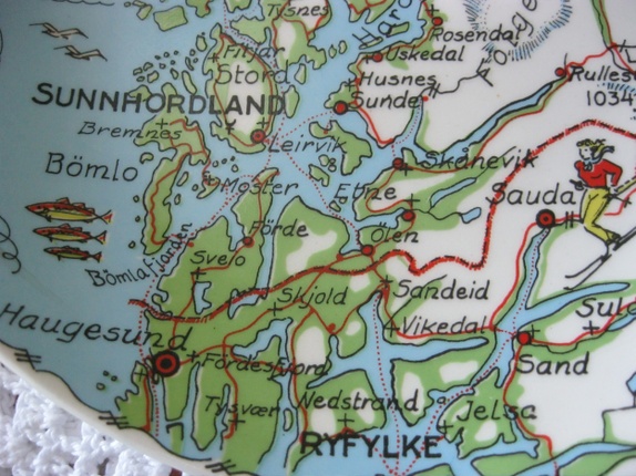 Norge platte kart Vestlandet - Epla