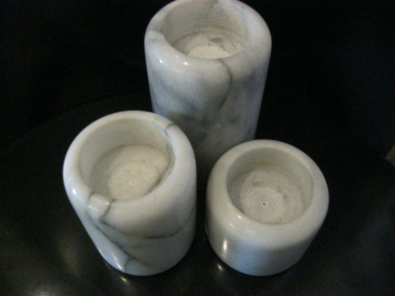 3 marmor lysestaker - Epla