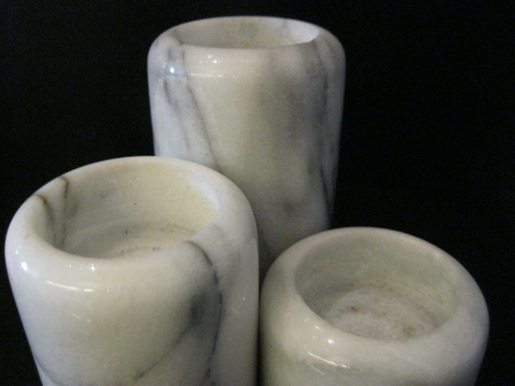 3 marmor lysestaker - Epla