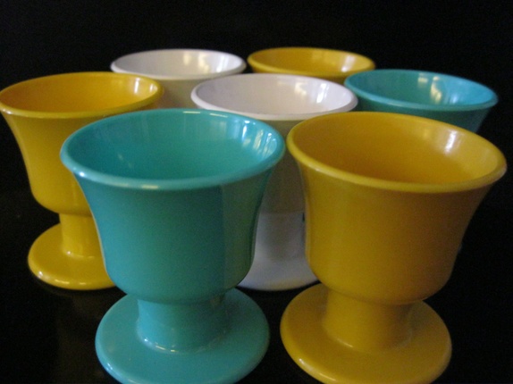 7 vintage eggeglass plast - Epla
