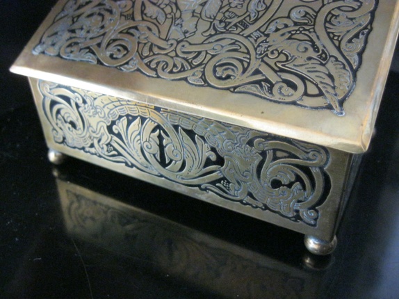 Norsk skrin messing teak - Epla