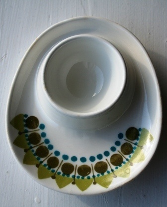 Fem retro eggeglass. Figgjo. Samlerobjekter - Epla