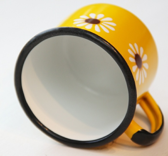 Emaljert kopp med solsikker - Epla