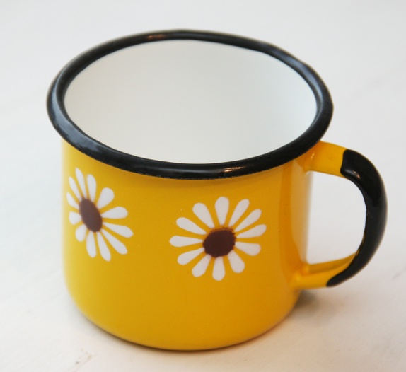 Emaljert kopp med solsikker - Epla