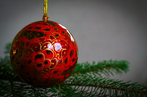 Håndmalt julekule - Epla