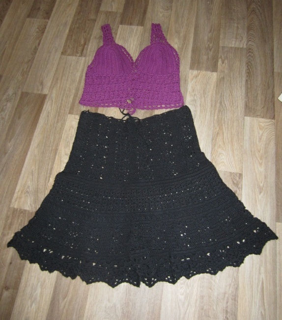 Heklet skjørt størr. M - fri frakt - Epla