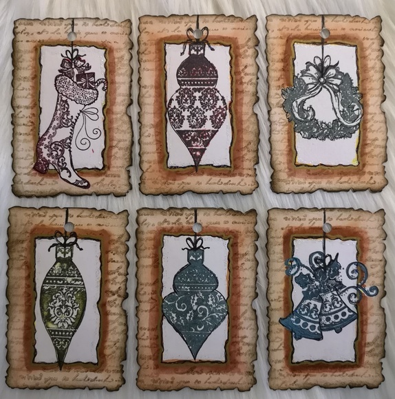 6 store Pakkelapper I vintage stil. - Epla