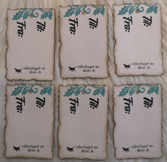 6 store Pakkelapper I vintage stil. - Epla