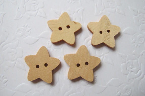 Store stjerne knapper i tre - Epla