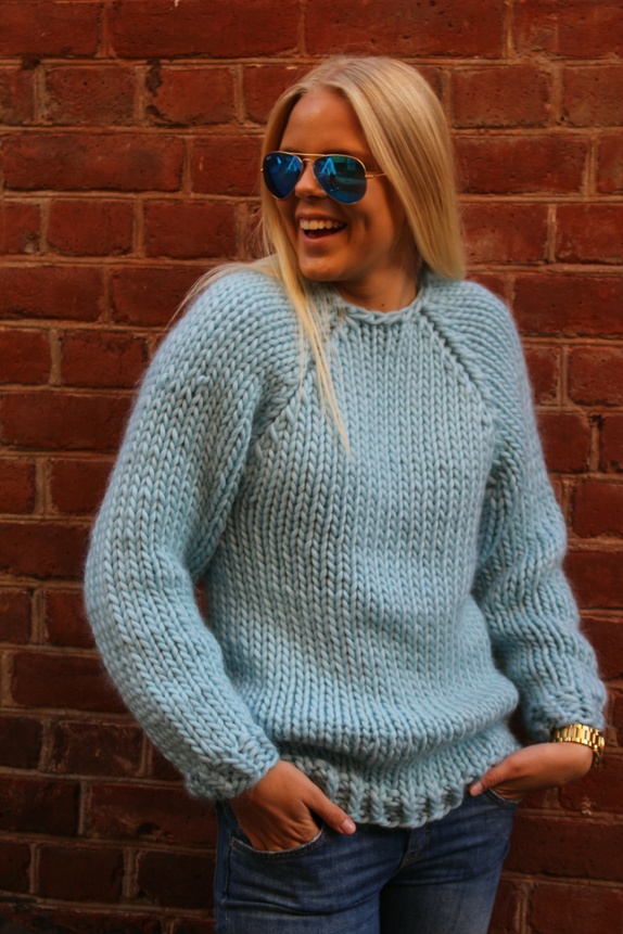Chunky isblå genser - Epla