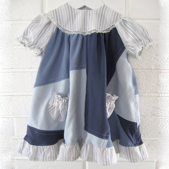 Kjole - str. 62-68 - blåtoner - Epla