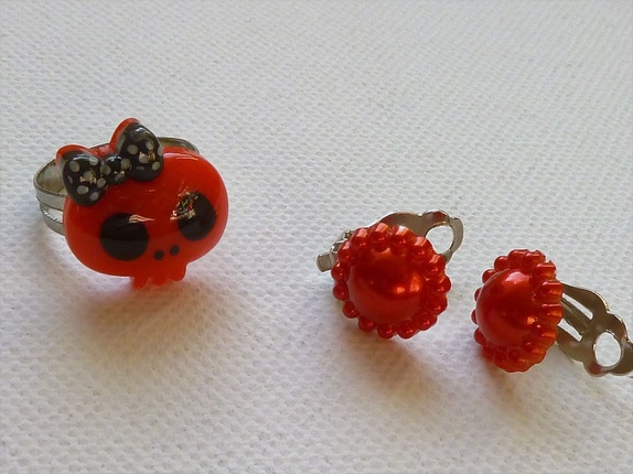 Barnesmykker - Ring + Ørepynt med klips - Epla