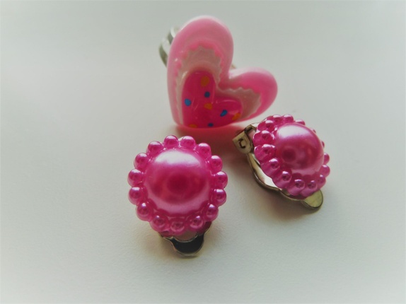 SALG - 50% Barnesmykker - Ring + Ørepynt med klips - Epla