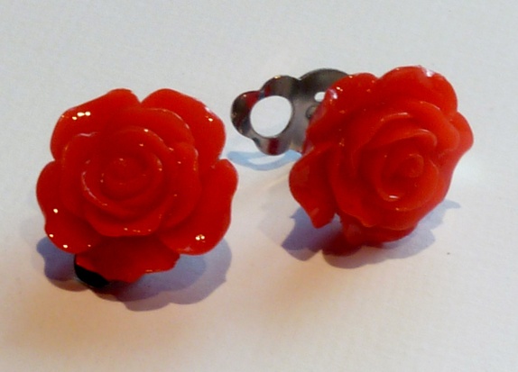 Ørepynt Røde Roser Med Klips - Epla