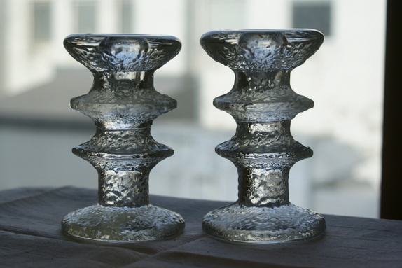 Et par Festivo lysestaker i glass- Iittala- Timo Sarpaneva - Epla