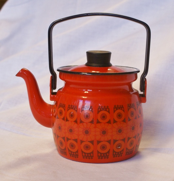 Rød emaljert kaffekjele- Kaj Franck-Finel Arabia - Epla