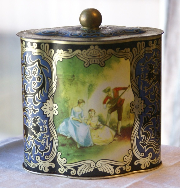 Engelsk vintage kakeboks i metall - Epla