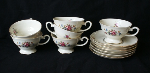 Porsgrund- Seks eldre kaffekopper - Epla