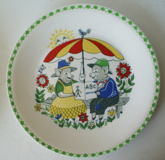 Figgjo Flint- Barnetallerken med to griser - Epla