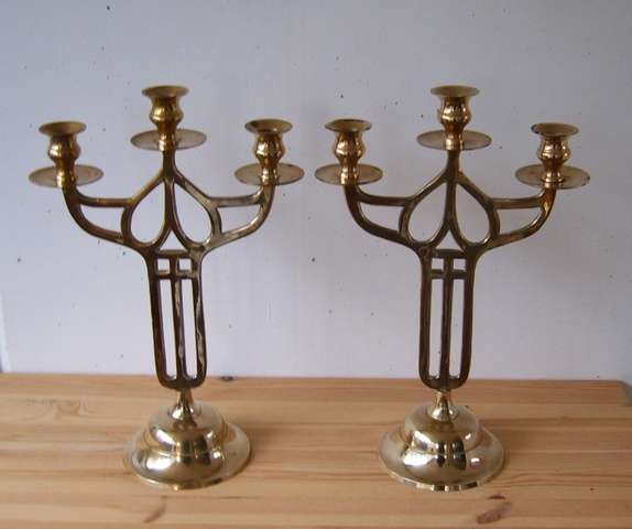 Et par store lysestaker i messing - Epla