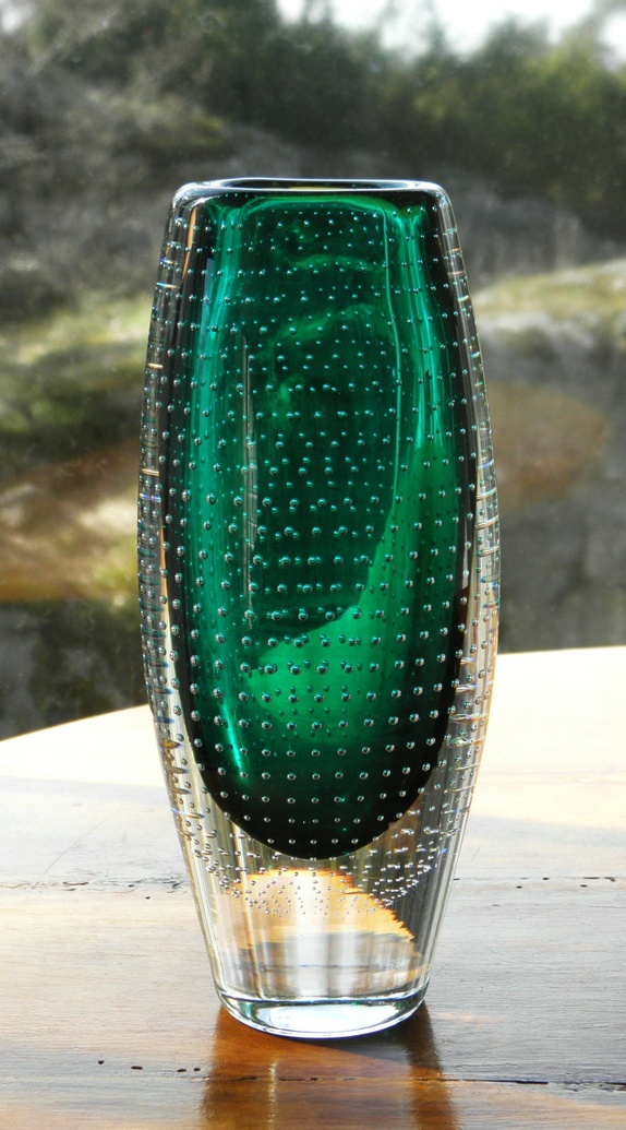 Magnor- Lekker grønn vintage vase - Epla