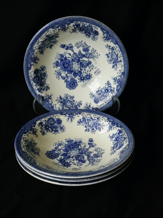 Egersund- Blå Fasan- Fire dype frokosttallerkener - Epla